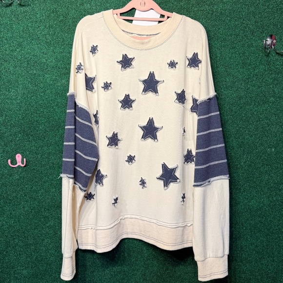 easel | Tops | 34 Nwt Easel Wstar Patches Sweatshirt Top | Poshmark
